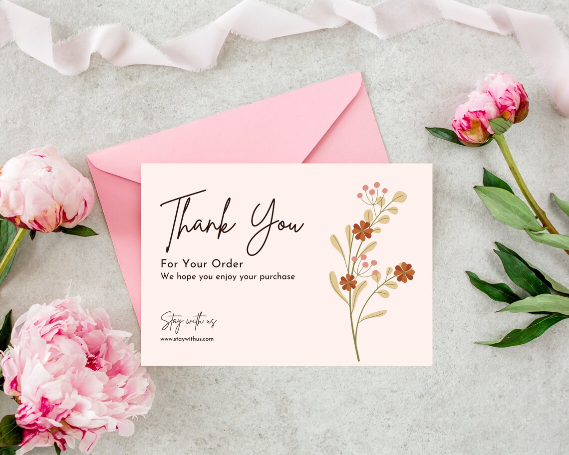 Printable Thank You Cards, Thank You Editable Card Packaging Insert ...