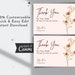 Printable Thank You Cards, Thank You Editable Card Packaging Insert ...