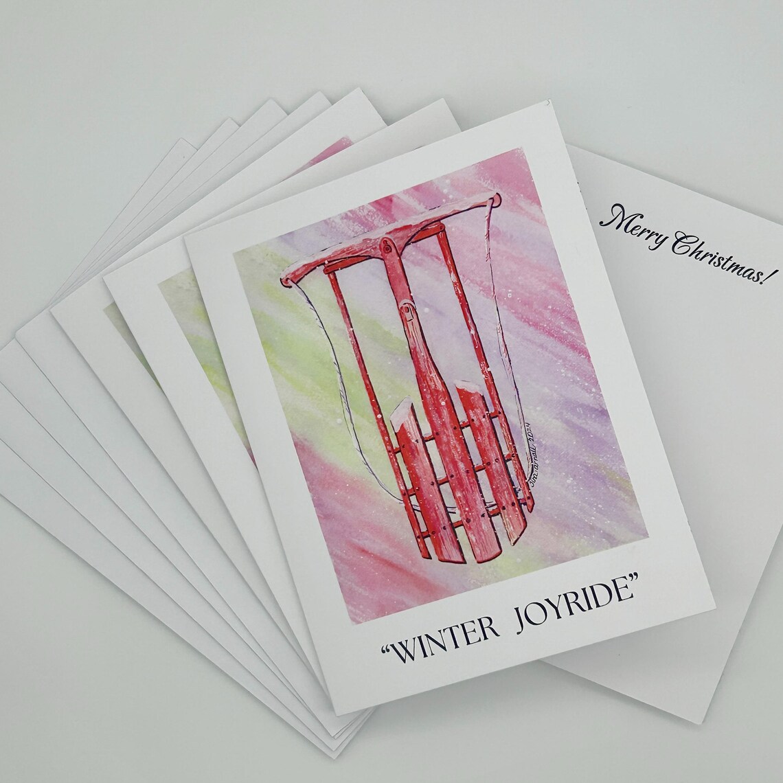 Winter Joyride | Sled Art | Watercolor Giclee Prints and Ornaments ...
