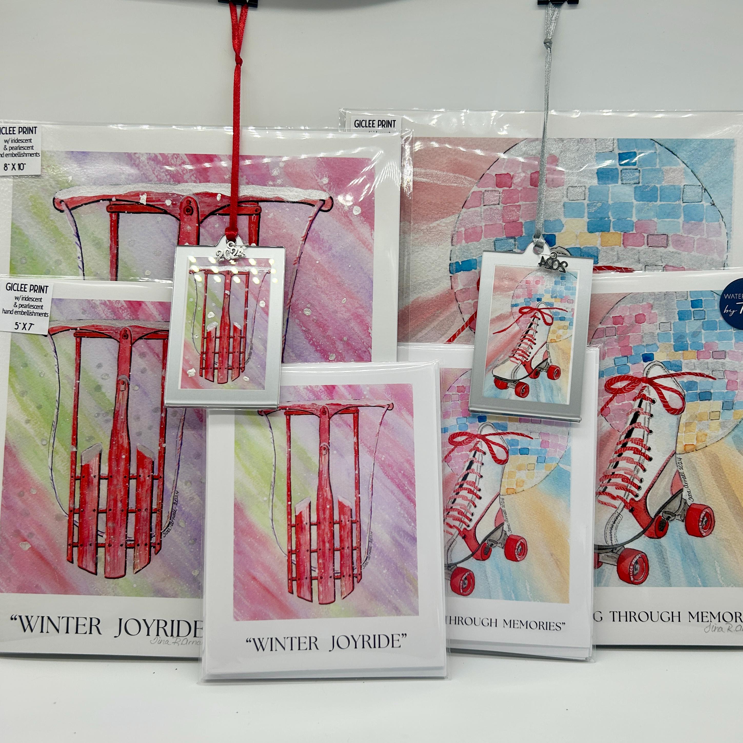 Winter Joyride | Sled Art | Watercolor Giclee Prints and Ornaments ...