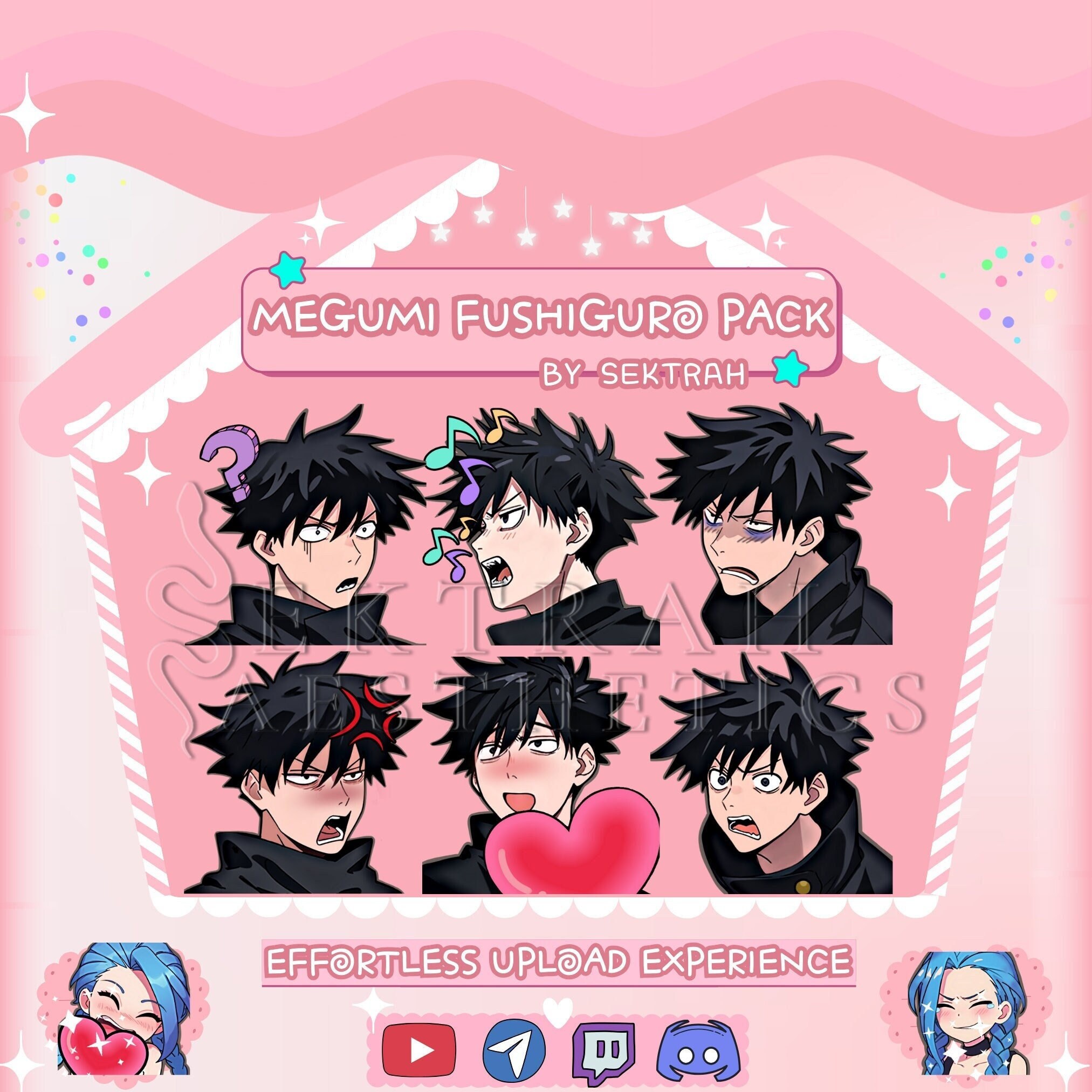 Megumi Fushiguro JJK Emote/sticker Pack Streaming on Twitch/youtube and ...