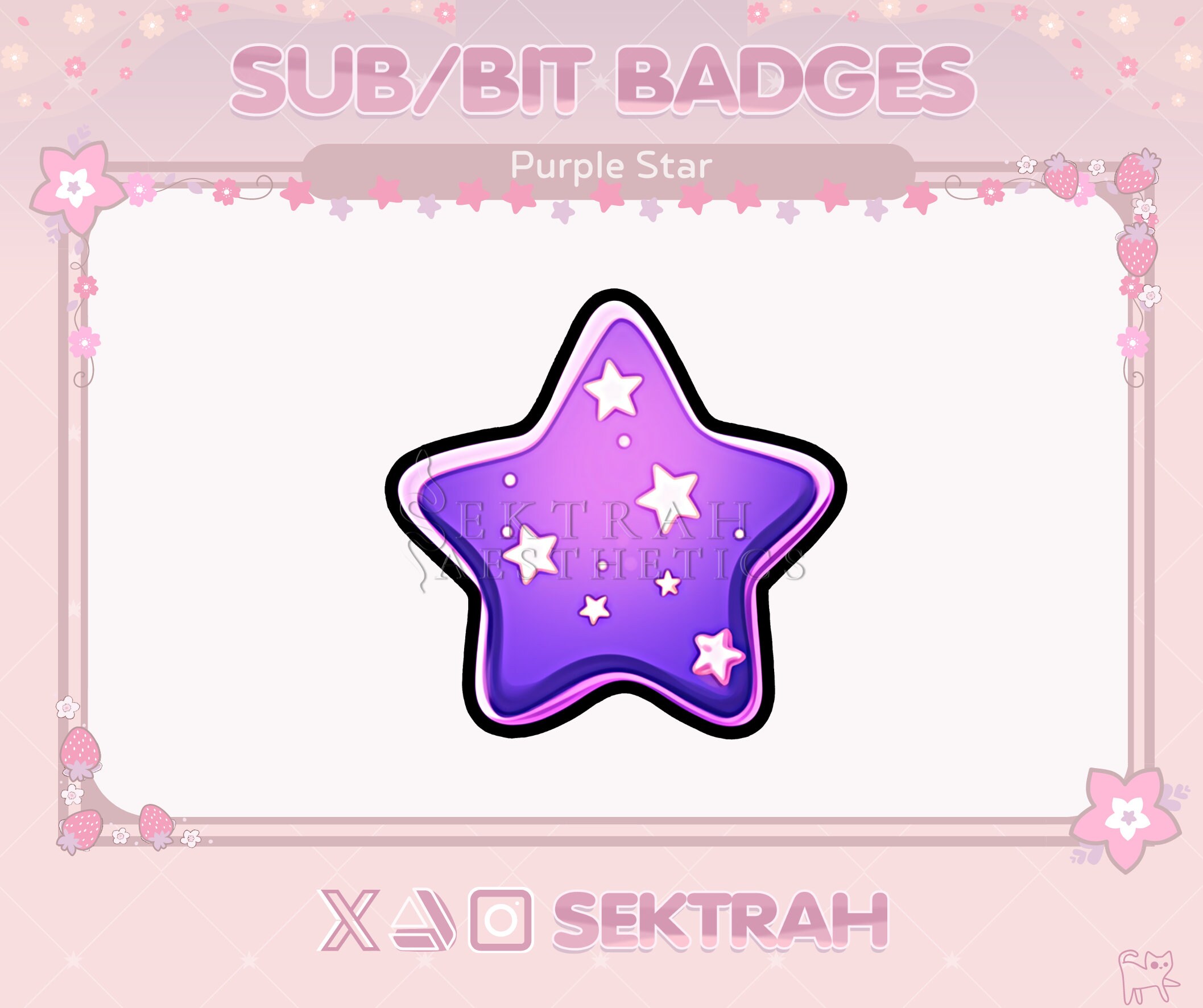 Shiny Purple Star Emote for Twitch/youtube/discord Bit Badges Bits Sub ...