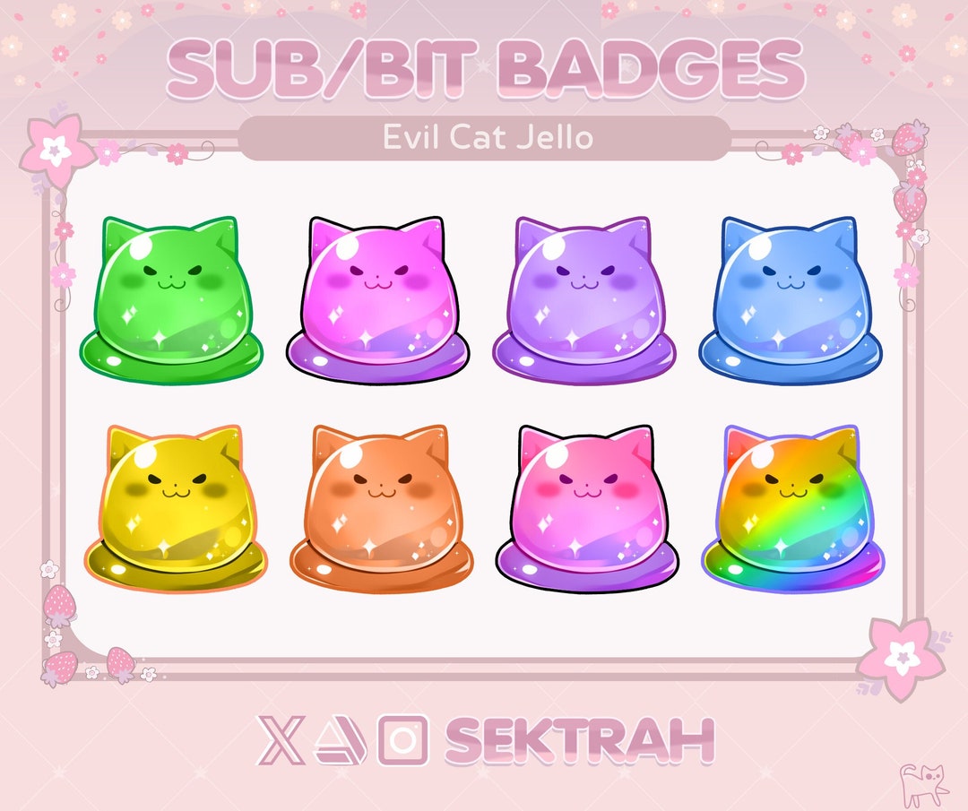 Evil Jello Kitties Twitch Sub Badges Magic Pastel Cats Cute Jelly ...