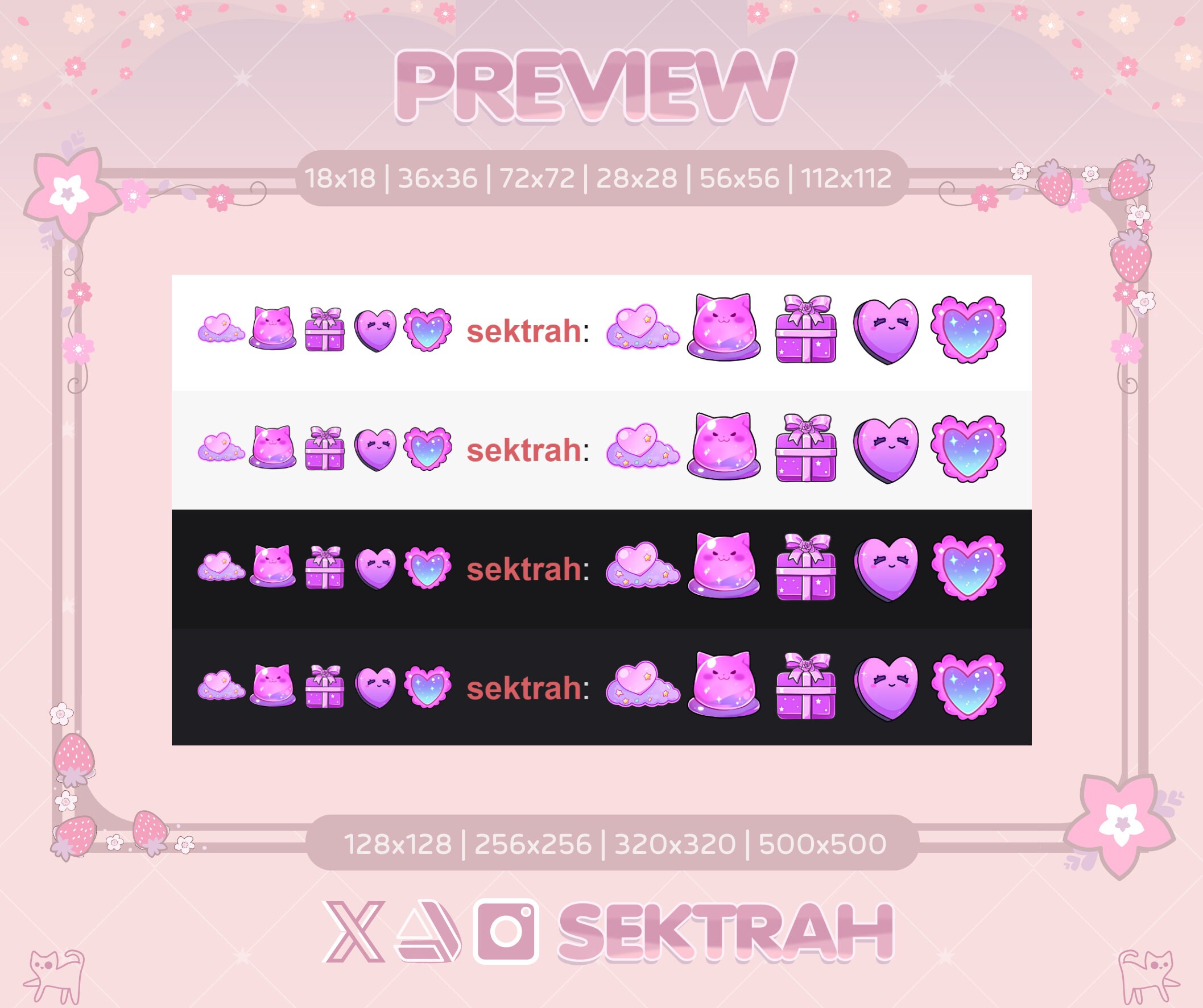 Pink Magic Twitch Emotes / Sub Badges Discord Roles Bits Channel Point ...