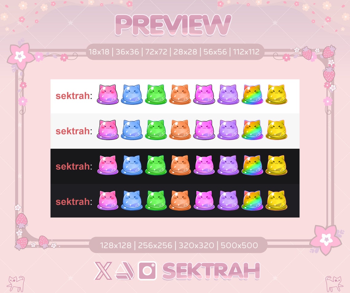 Evil Jello Kitties Twitch Sub Badges Magic Pastel Cats Cute Jelly ...