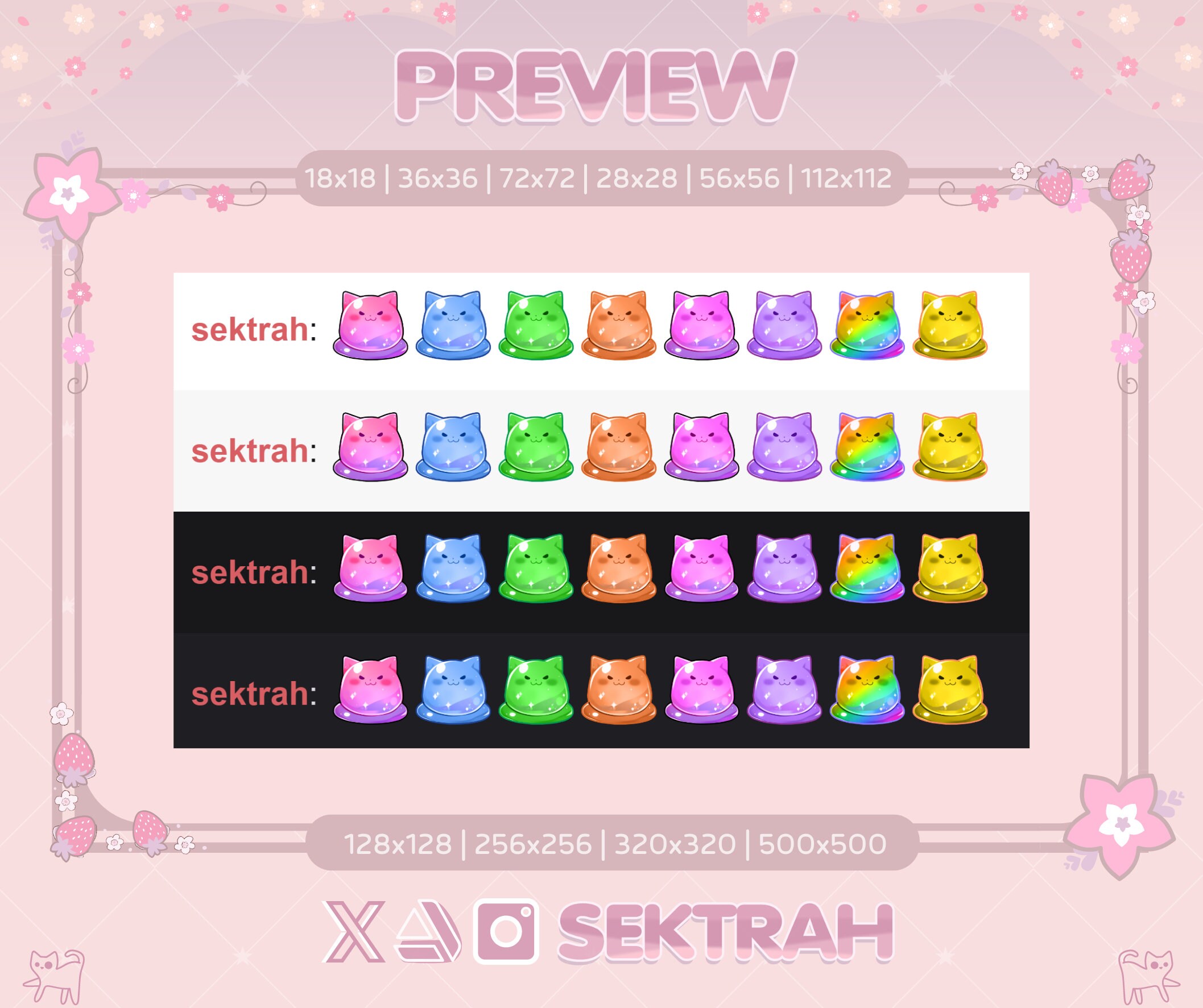 Evil Jello Kitties Twitch Sub Badges | Magic Pastel Cats | Cute Jelly ...