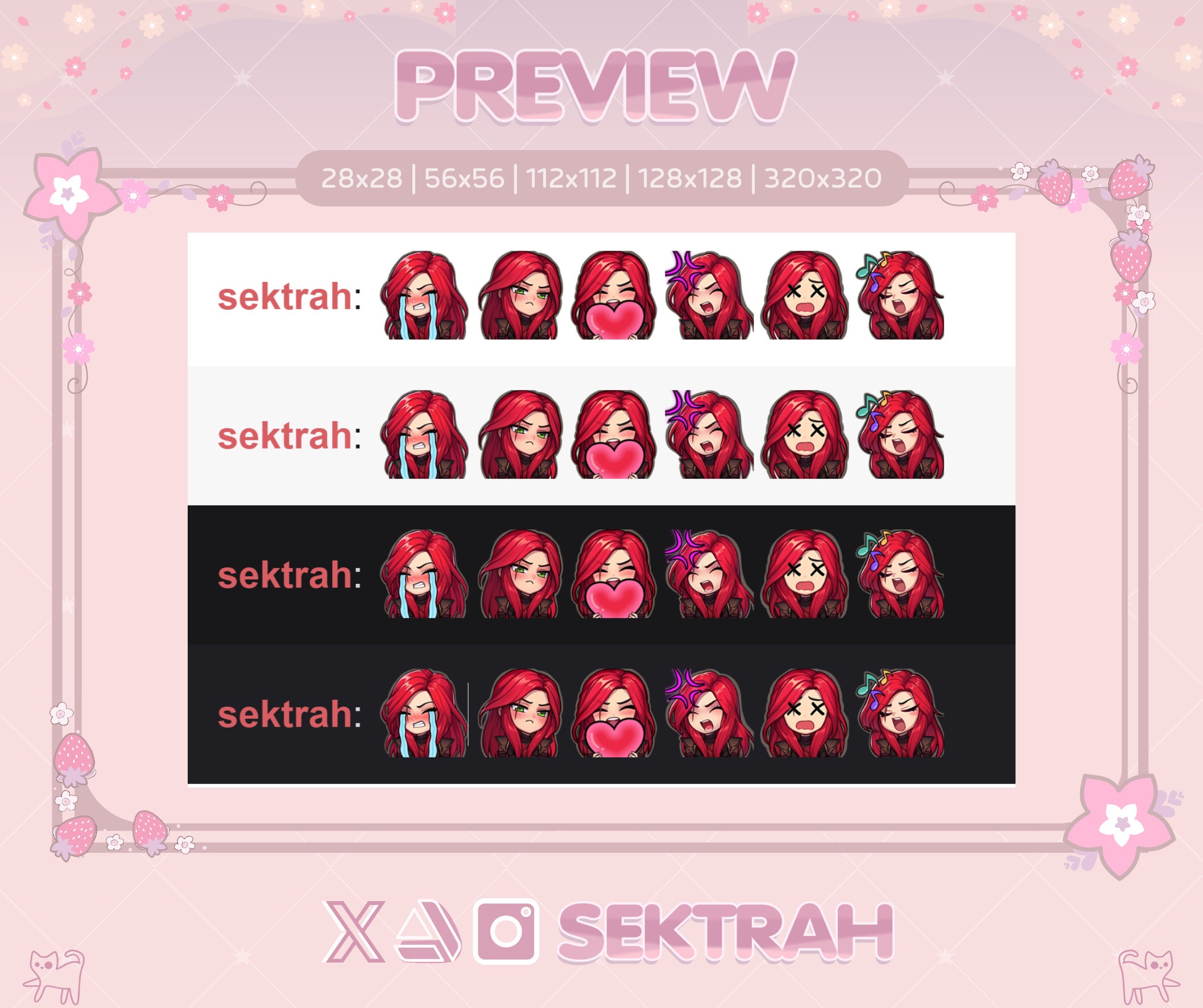 Cute League of Legends Katarina Emote/sticker Pack Streaming on Twitch ...
