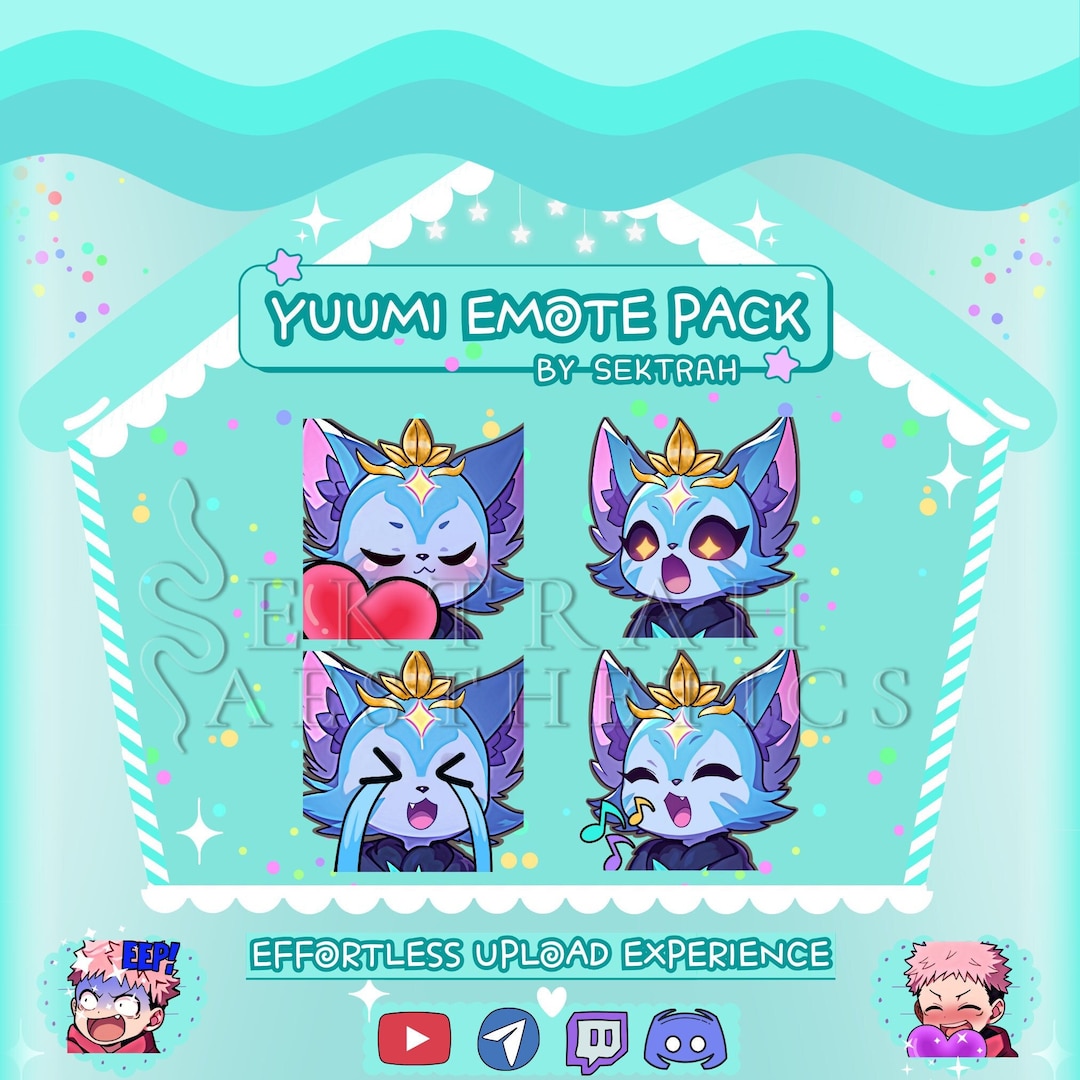 Cute League of Legends Yuumi Emote/sticker Pack Streaming on Twitch ...