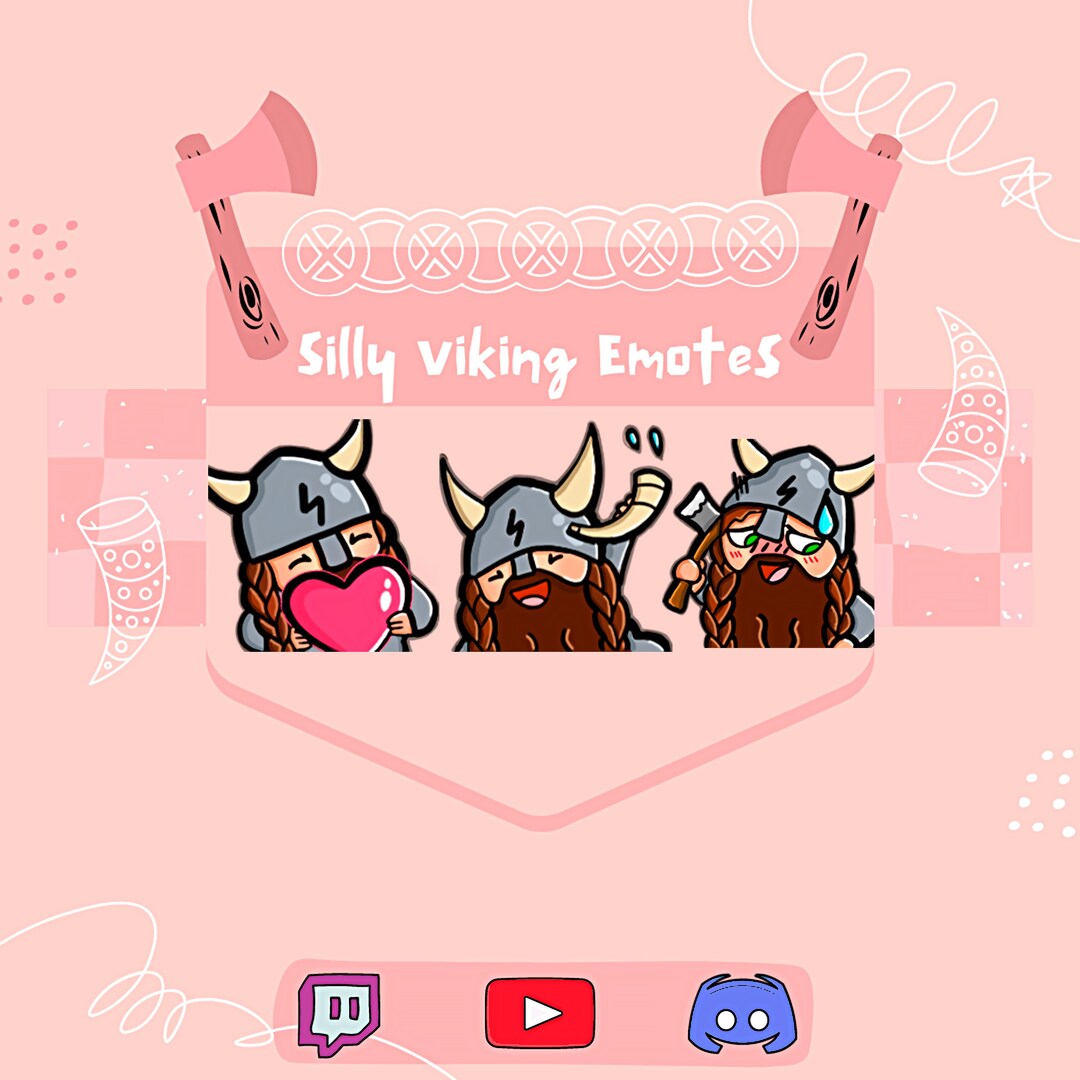 Silly Viking Brown Hair Twitch Emote Pack Love Cheer - Etsy