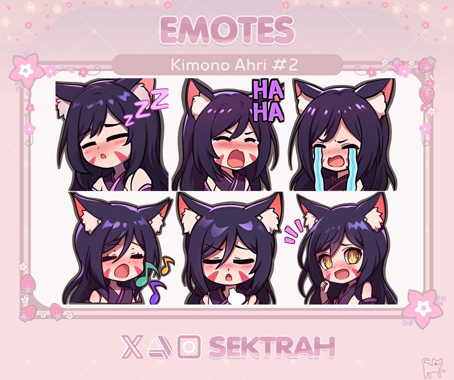 Cute League of Legends Ahri Emote/sticker Pack #2 Streaming on Twitch ...