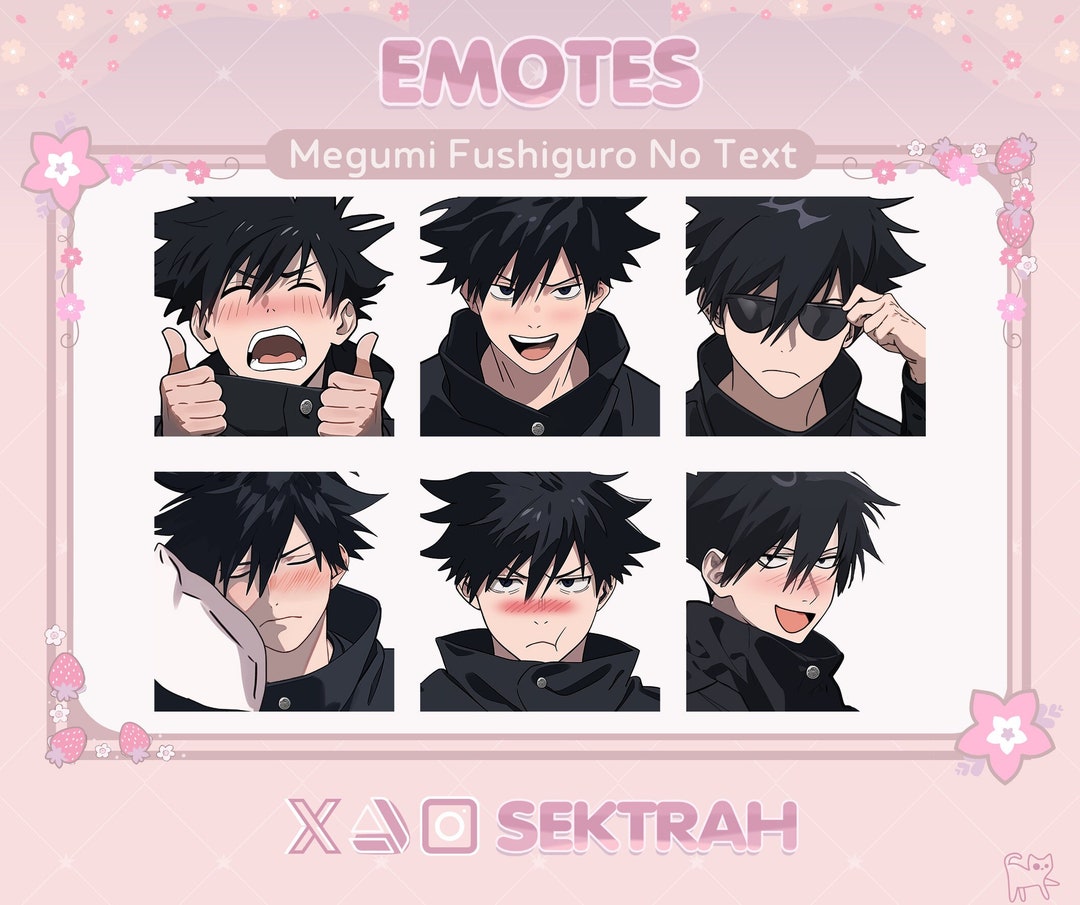 Megumi Fushiguro Emotes/sticker Pack – JJK Twitch/discord (digital ...