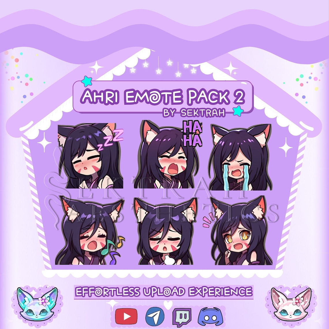 Cute League of Legends Ahri Emote/sticker Pack 2 Streaming on Twitch ...