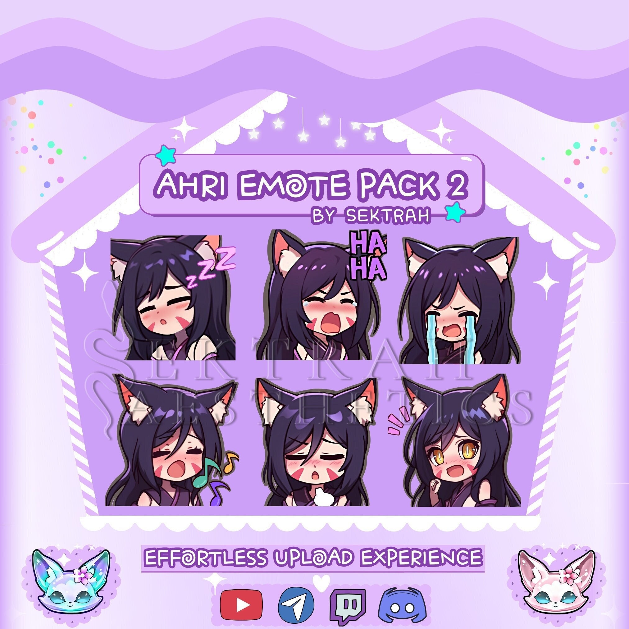 Cute League of Legends Ahri Emote/sticker Pack 2 Streaming on Twitch ...