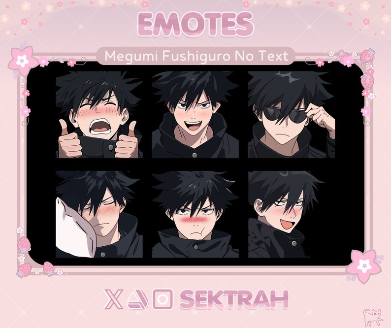 Megumi Fushiguro Emotes/sticker Pack – JJK Twitch/discord (digital ...