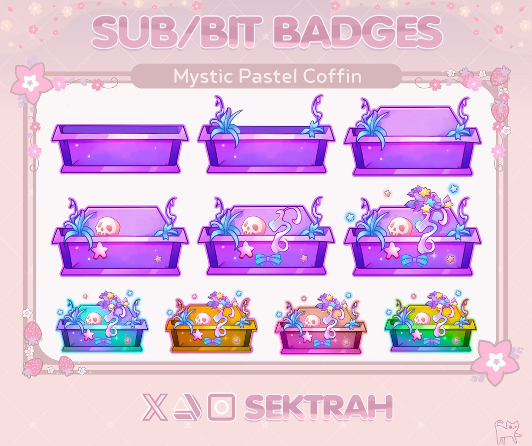 Mystic Pastel Coffin Emotes: Twitch Sub/bit Badges - Etsy