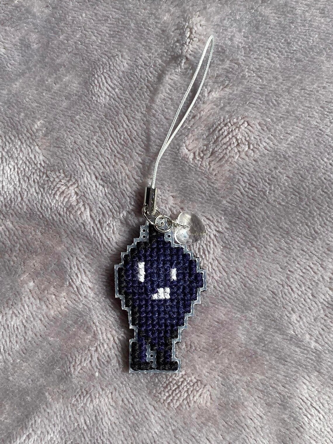 Stardew Valley Krobus Sprite Cross Stitch Keychain - Etsy