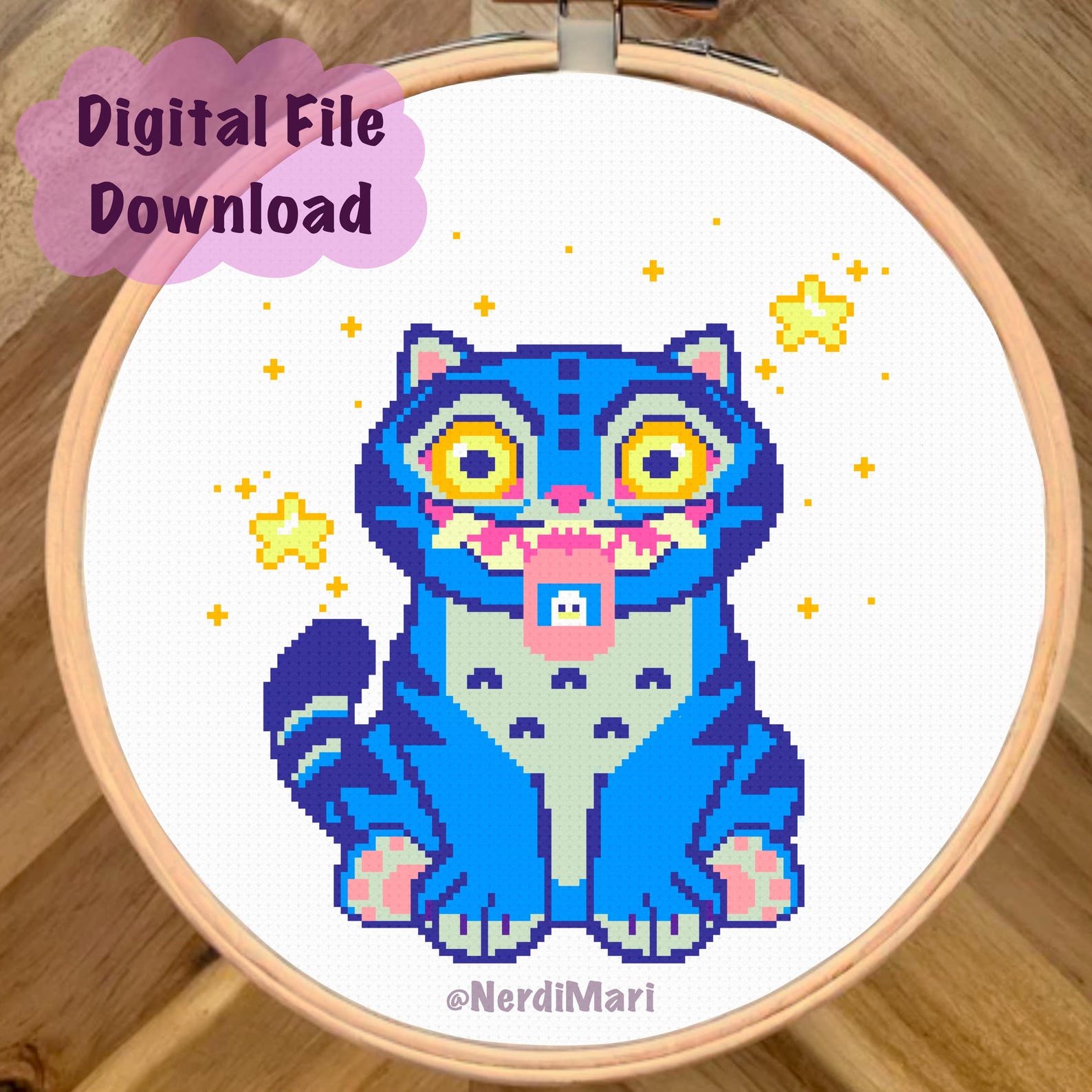 Cross Stitch Pattern - K-pop Demon Hunters Derpy Tiger Full Body ...