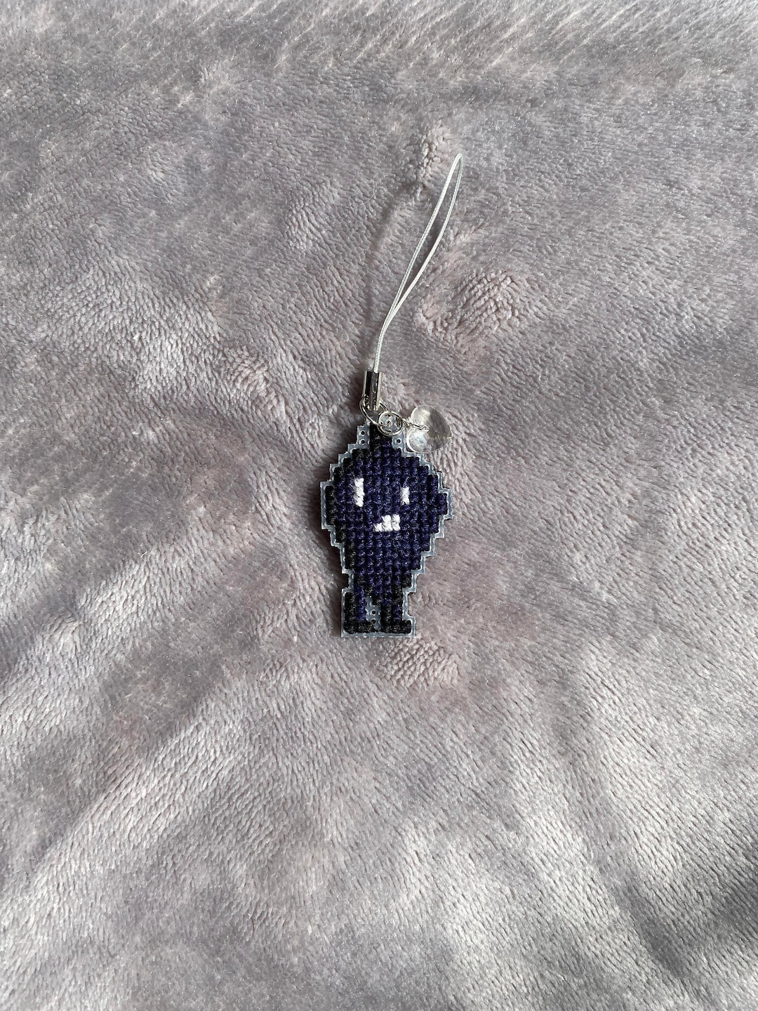 Stardew Valley Krobus Sprite Cross Stitch Keychain - Etsy