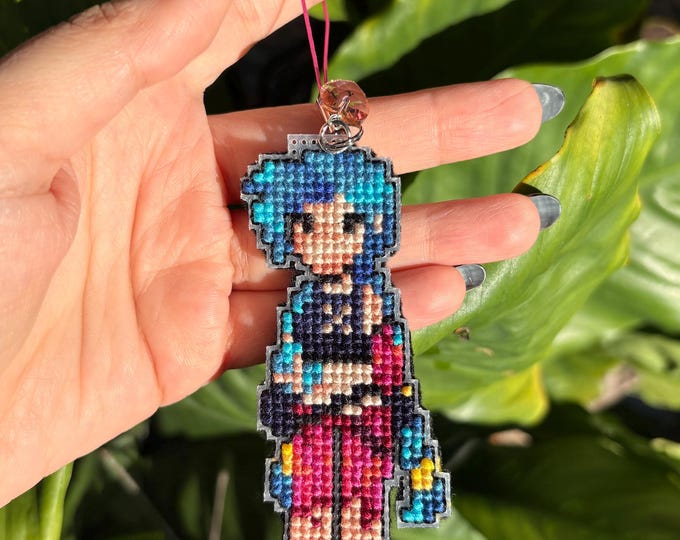 League of Legends Arcane Jinx Cross Stitch Keychain - Etsy