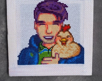 Stardew Valley Krobus Sprite Cross Stitch Keychain - Etsy