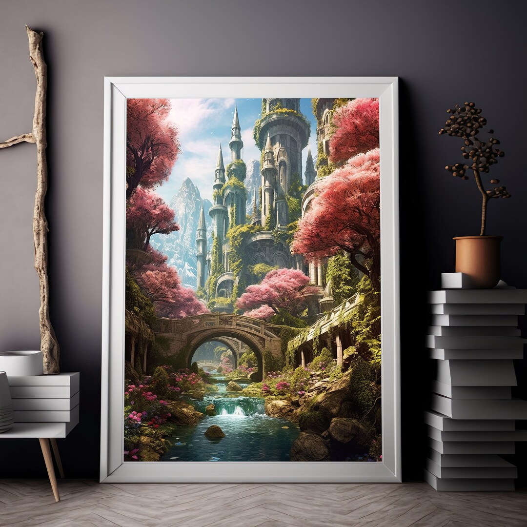 Elven Capital City Art Print | Majestic Architecture in the Enchanted ...