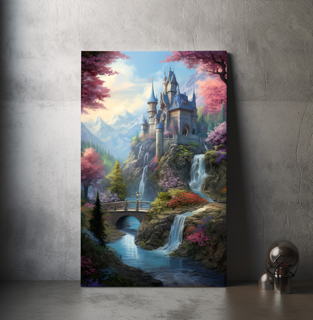 Fantasy Castle Canvas Art: Magical Forest Home Decor - Etsy
