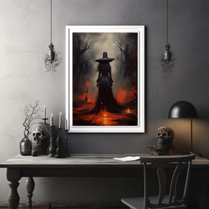 Raging Fire Witch Digital Art Fantasy Painting Wall Decor Perfect ...