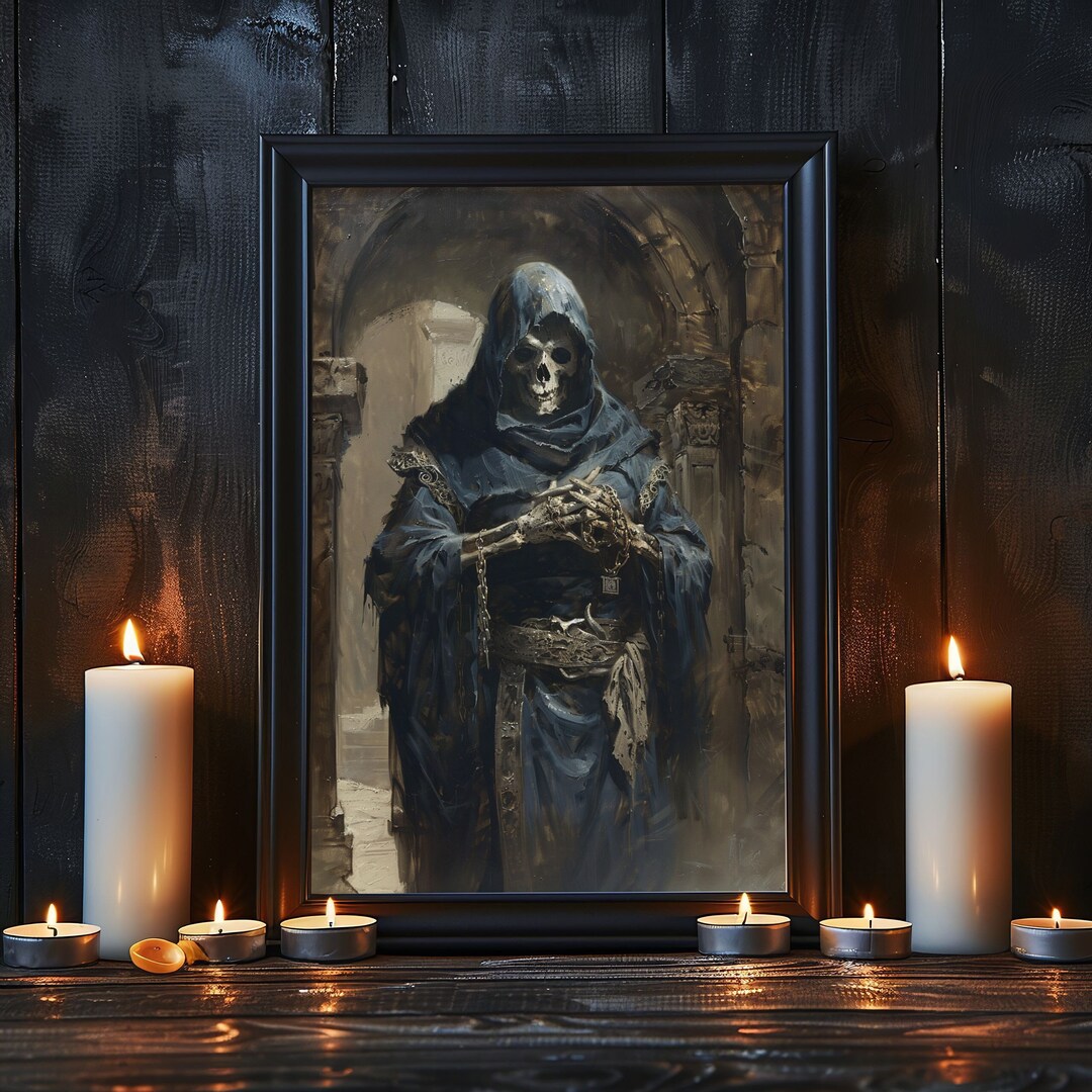 Dark Hall Skeleton Art Painting - Fantasy Dark Art Painting - Perfect ...