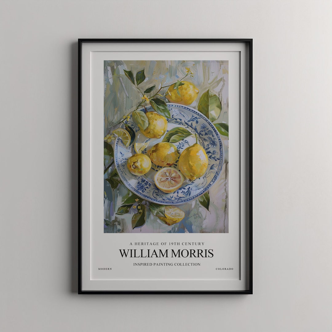 Lemons William Morris Print Fine Art Paper, Vintage Home Decor, Unique ...
