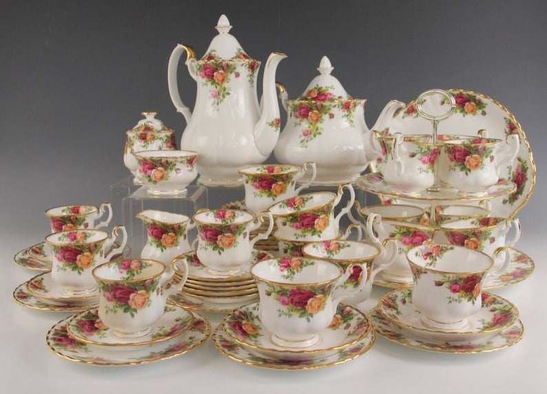 Royal Albert Old Country Roses Large Tea Set and Coffee Set English ...