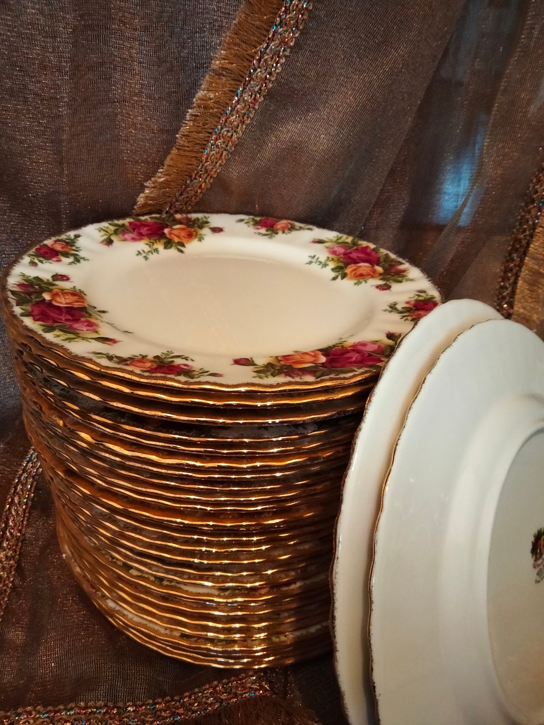 Royal Albert Old Country Roses Side Plates Stamped England Great ...