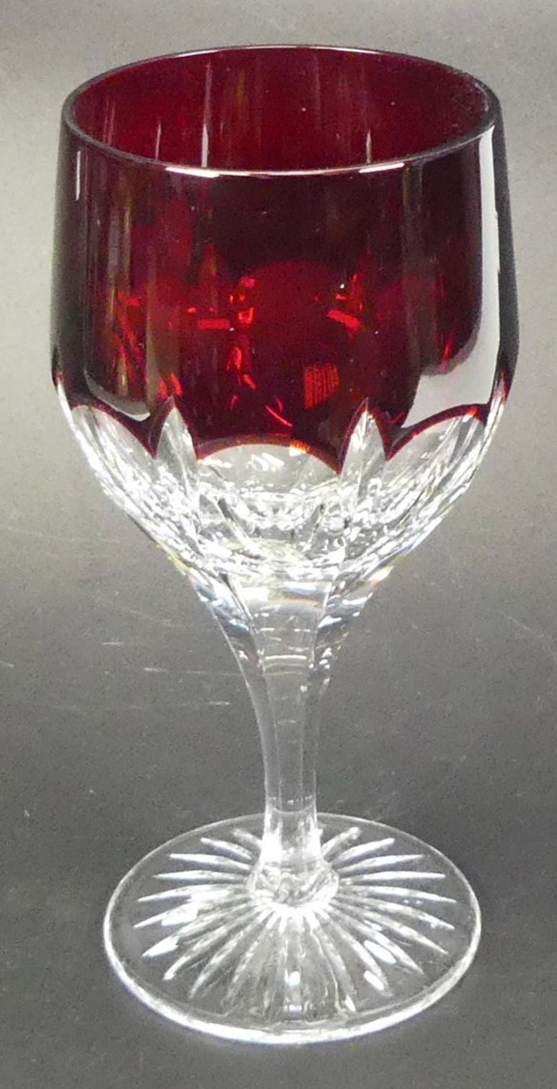DE LAMERIE Fine Bone China Lead Crystal Dark Red Set of Six Red Wine ...