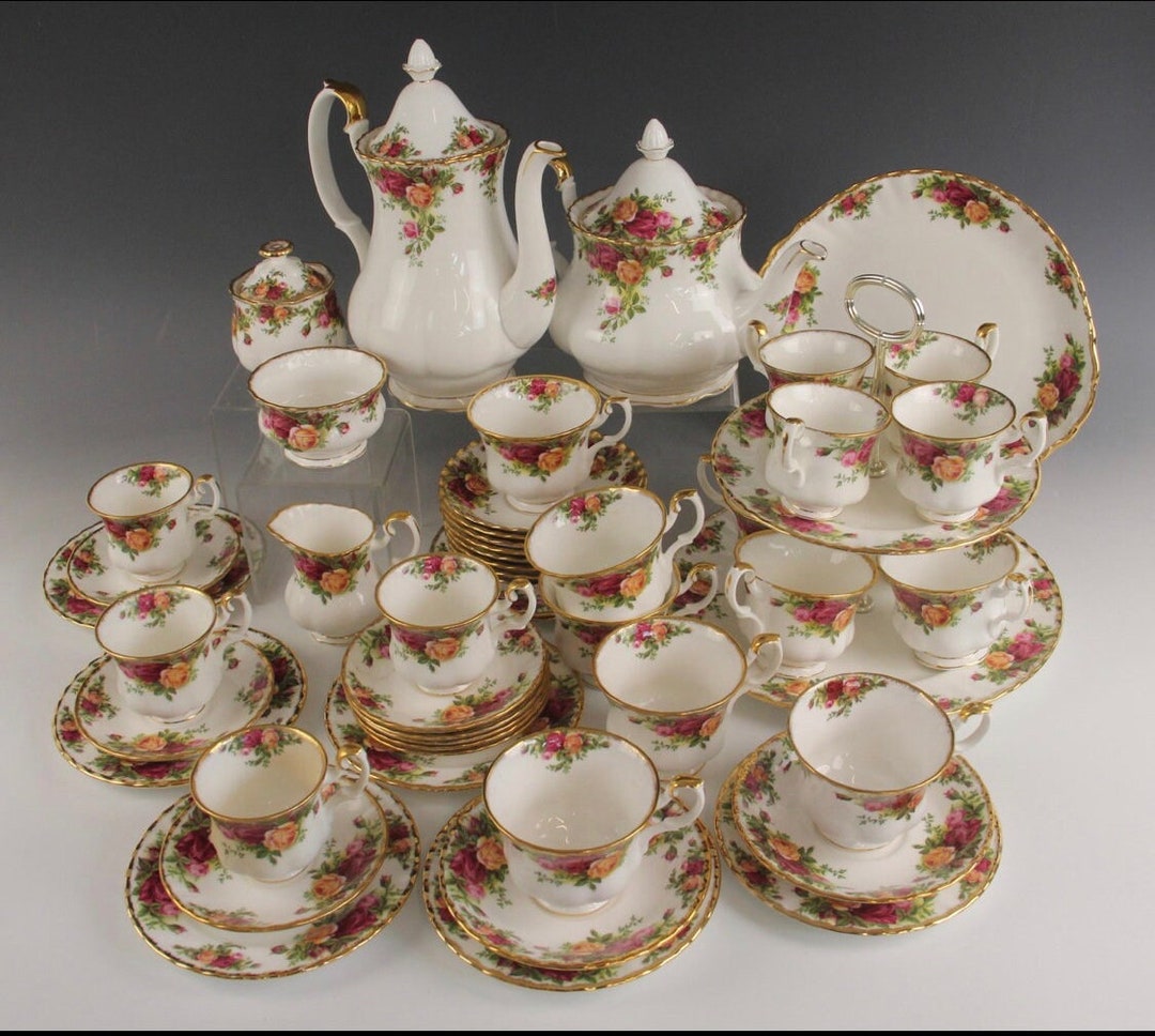Royal Albert Old Country Roses Large Tea Set and Coffee Set English ...