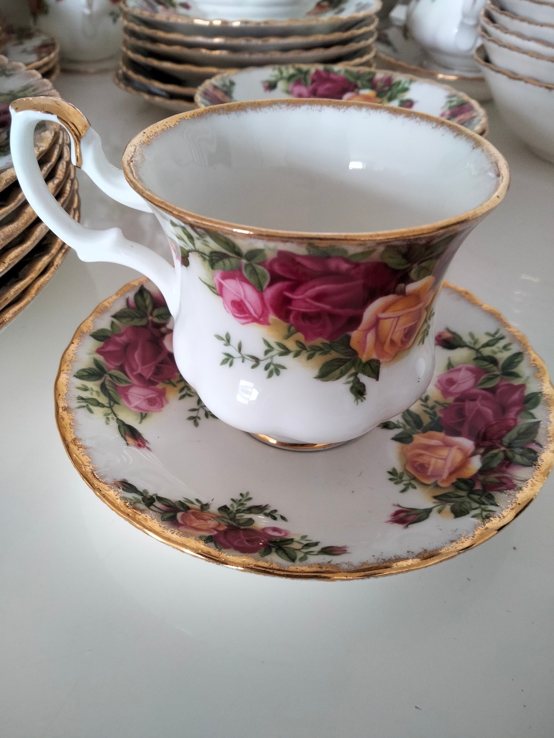 Vintage Royal Albert Old Country Roses Coffee Cup and Saucer Seconds ...