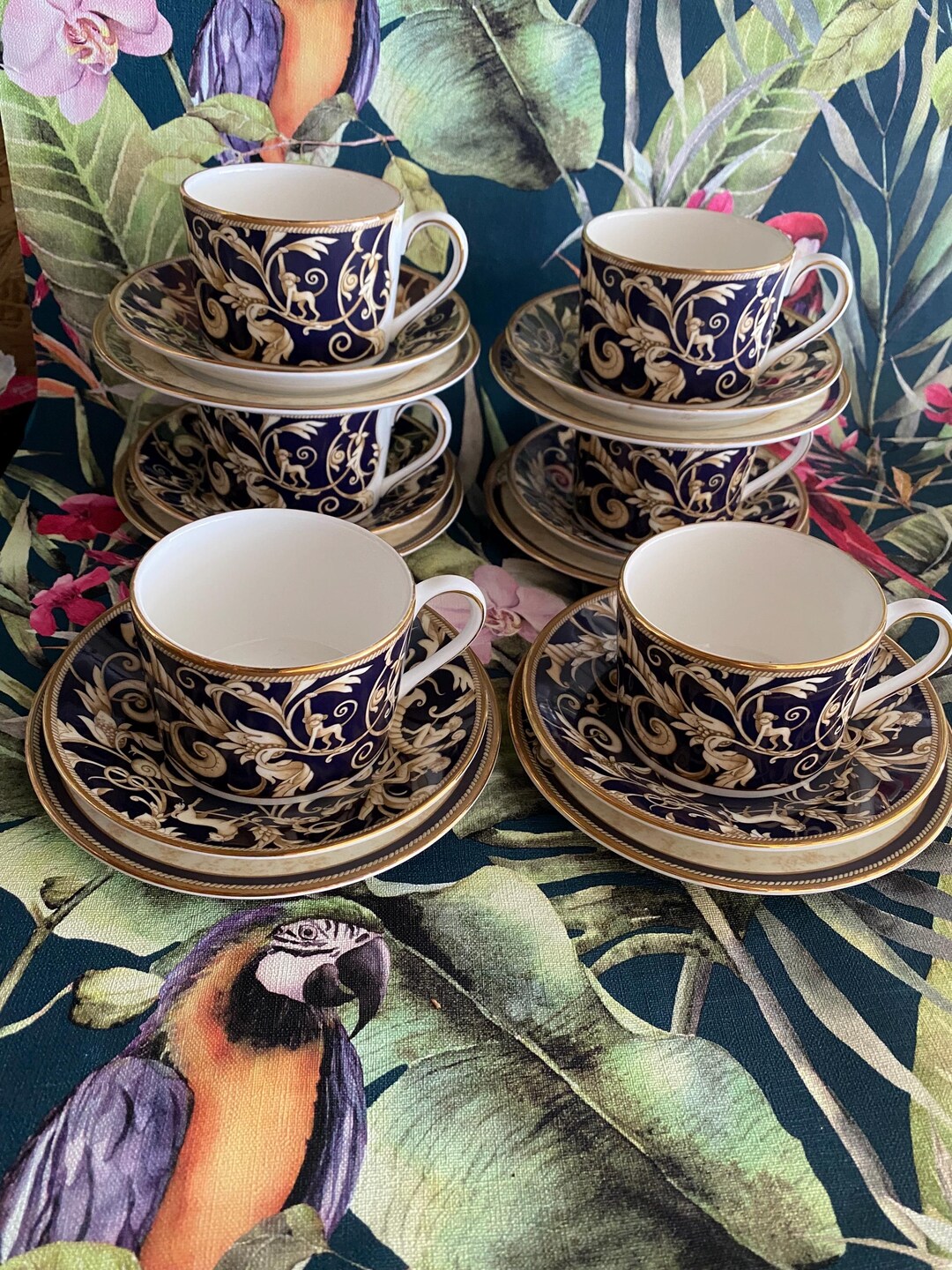 Wedgwood Cornucopia Accent Tea Cups and Saucer Trio X6 Bons China ...