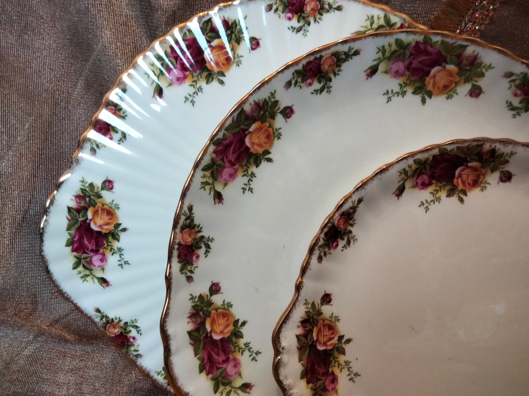 Royal Albert Old Country Roses Cake Base and Platters Large Set of ...