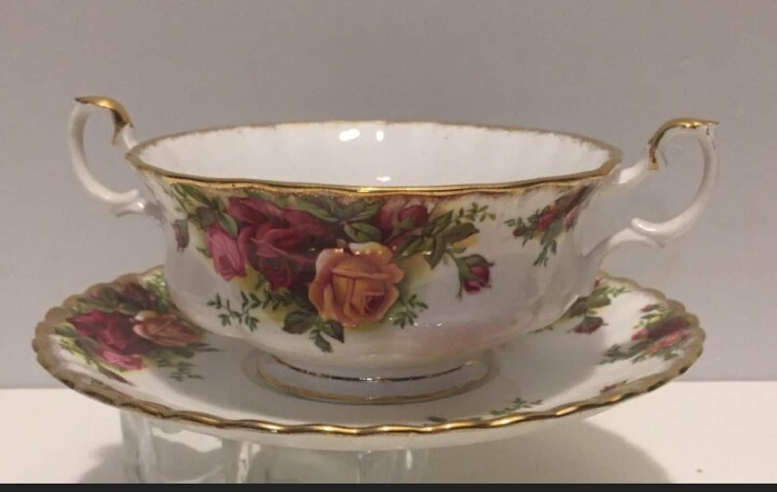 Royal Albert Old Country Roses Soup Coup With Saucer, English Bone ...
