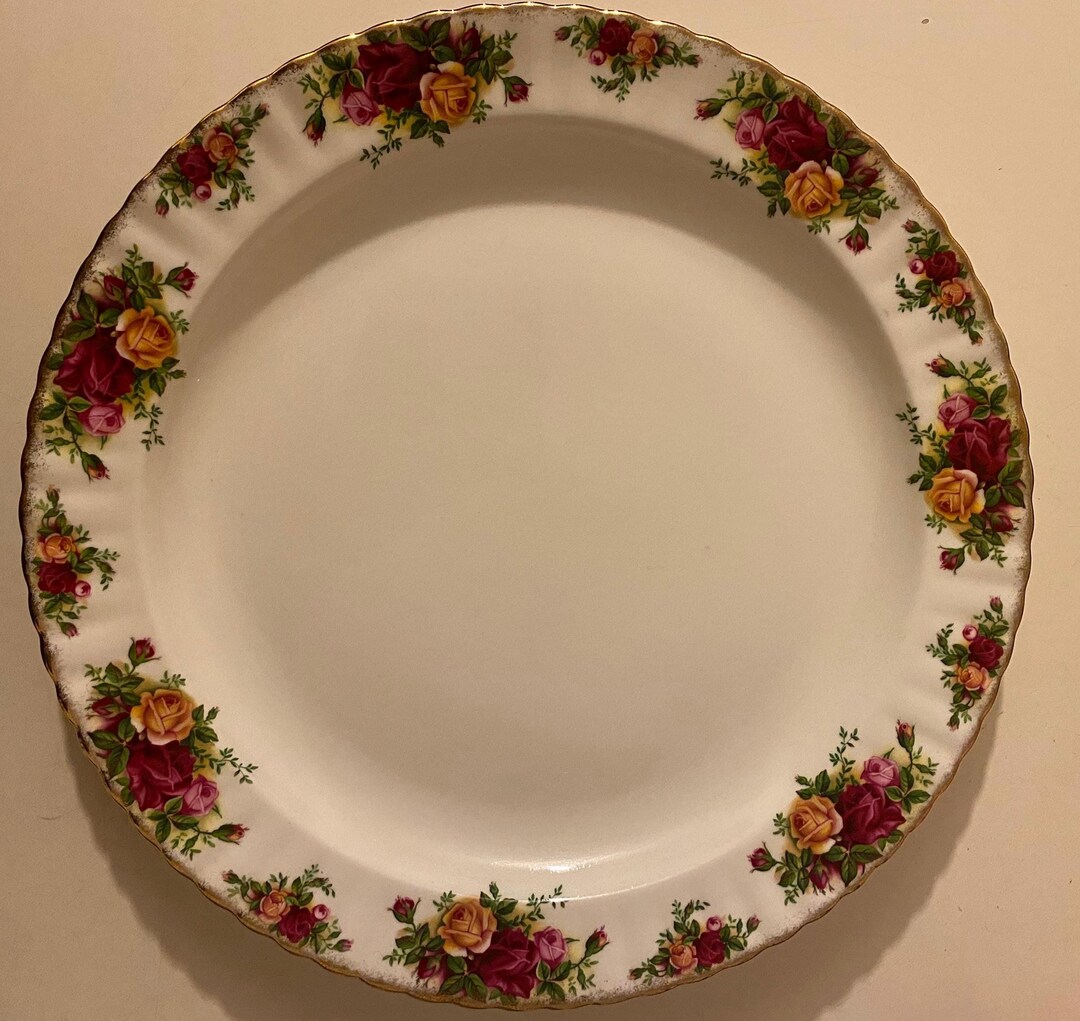 Royal Albert Old Country Roses Chop Chopping Plate Round Platter 13 ...