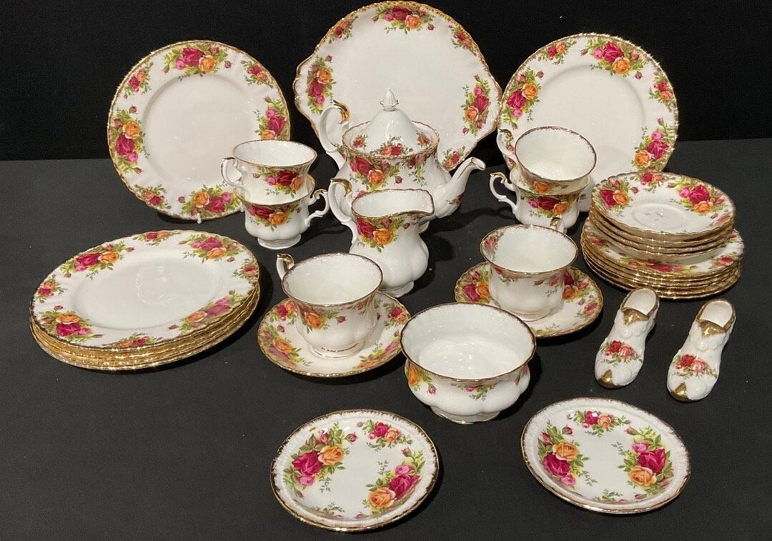 Royal Albert Old Country Roses Tea Set for Six English Bone China Tea ...
