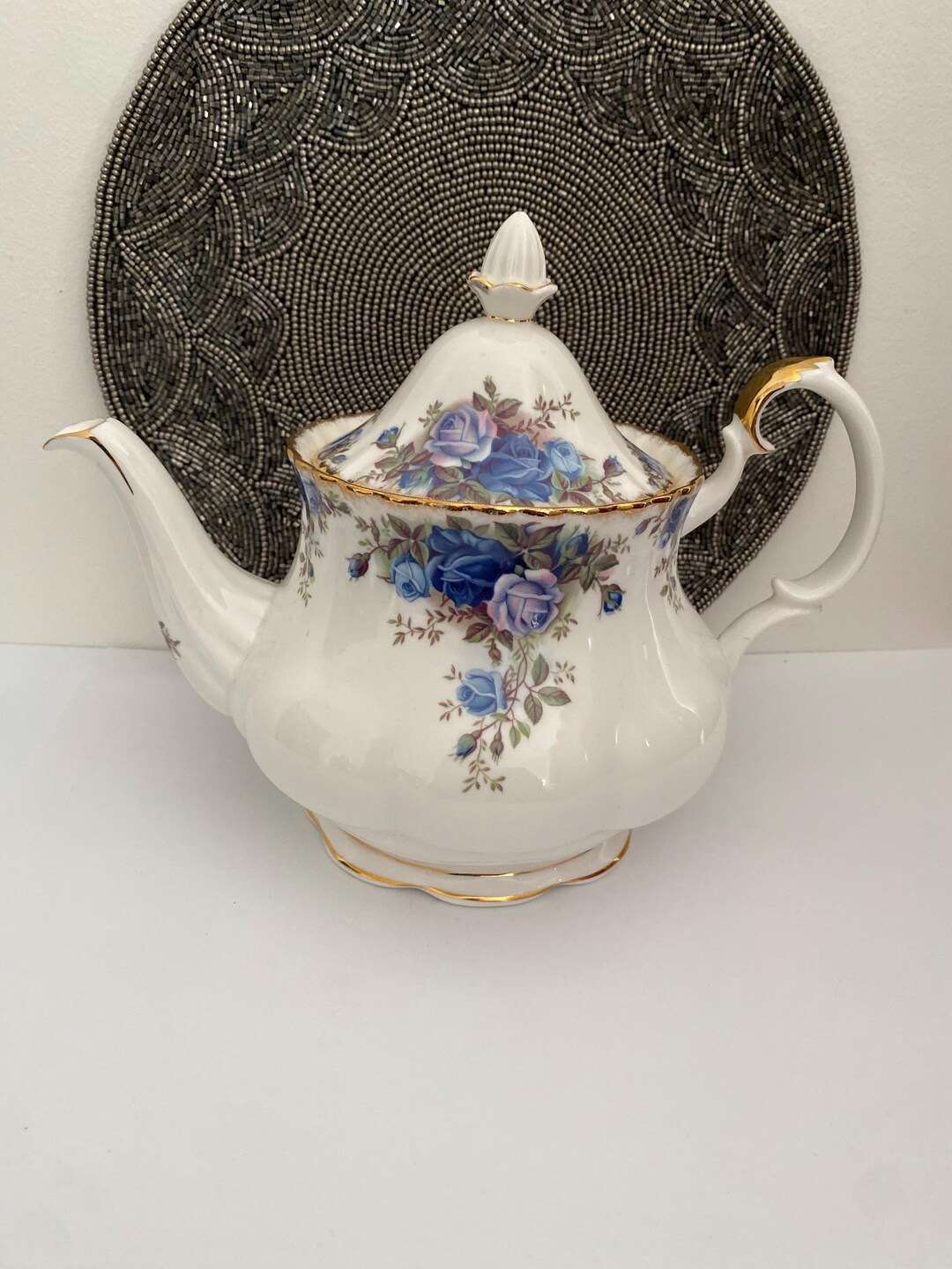 Royal Albert Moonlight Rose, Blue Roses, Teapot Large First Quality ...