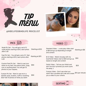 Onlyfans Tip Menu Editable Template Digital Download - Etsy