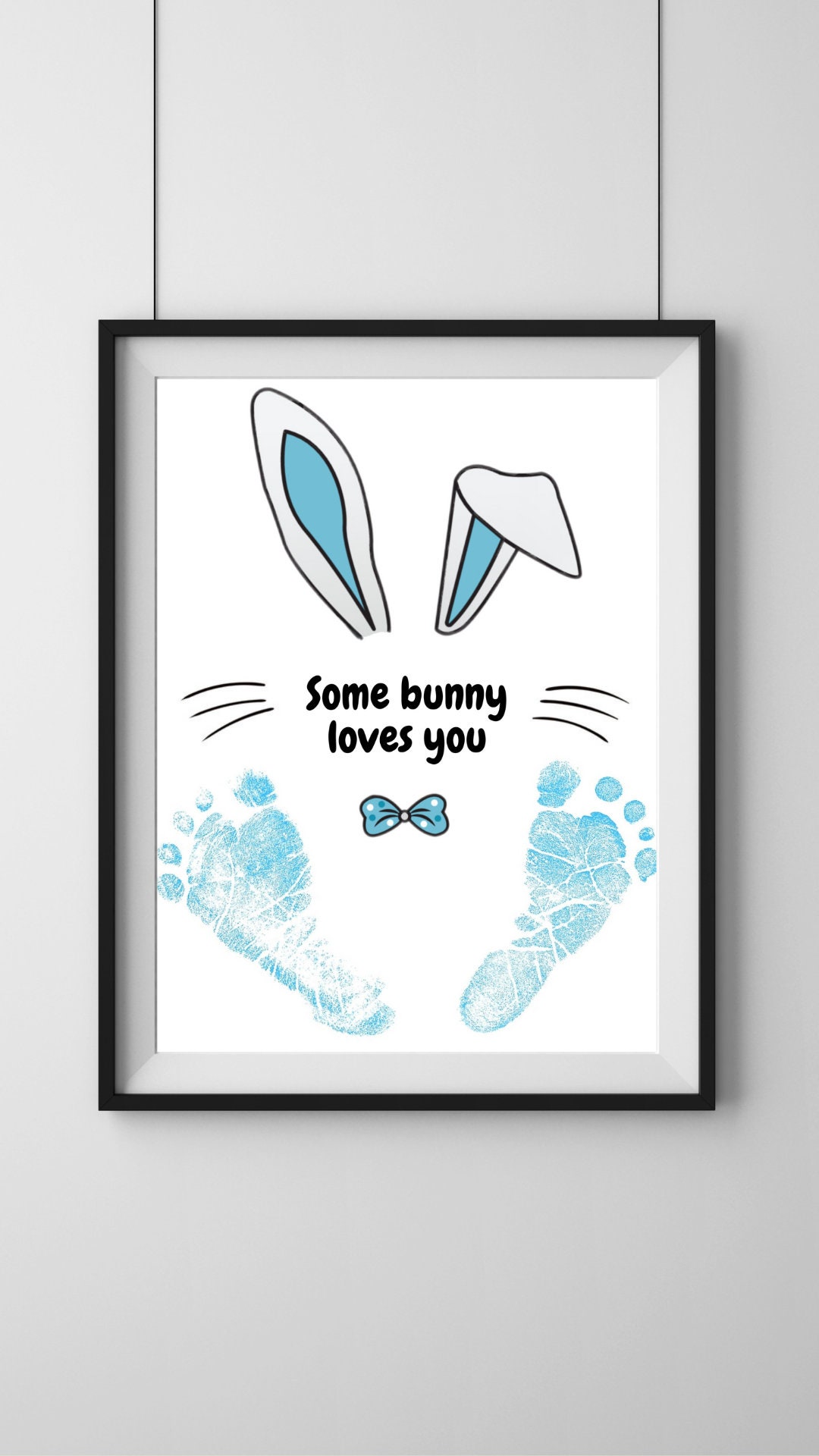 Bunny Footprint Handprint Art Craft, Printable Baby Toddler Kids or ...