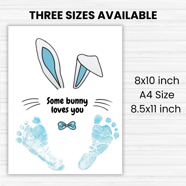 Bunny Footprint Handprint Art Craft, Printable Baby Toddler Kids or ...