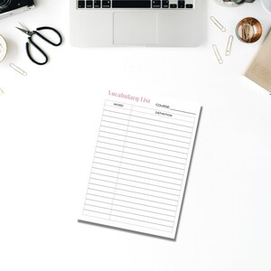 Vocabulary List Worksheet, Vocabulary List Template, Vocab List ...