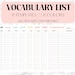 Vocabulary List Worksheet, Vocabulary List Template, Vocab List ...
