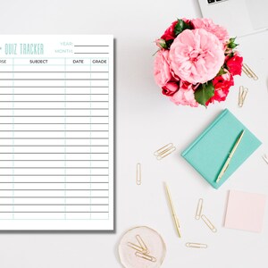 Test and Quiz Tracker Template, Test Planner, Quiz Planner,test and ...