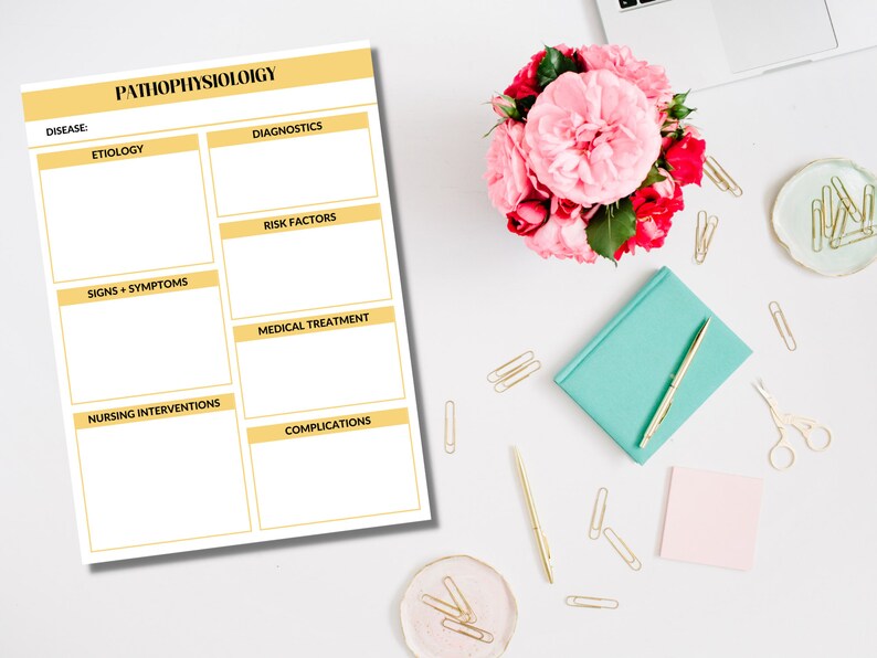 Pathophysiology Template,printable Nursing Student Pathophys Template ...