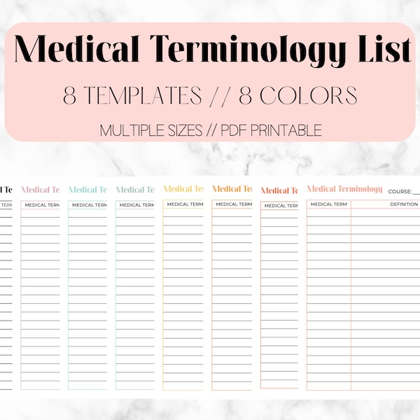 Intro to medical terminology nursing notes - Etsy.de