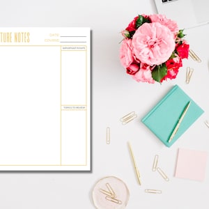 Lecture Notes Template, Printable Lecture Notes, Note Taking Template ...