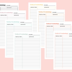 Medical Terminology List, Medical Terminology Study Note, Printable ...